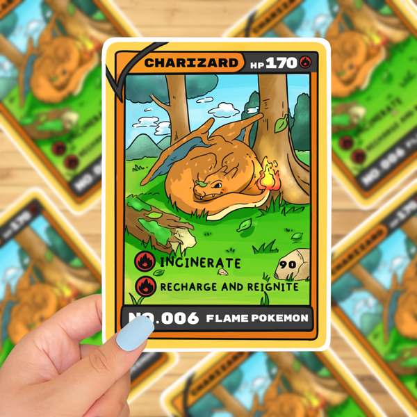 Charizard tcG card sticker – Bizzare Blue Art Studio